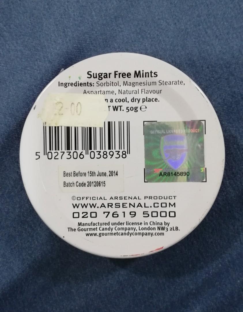 Arsenal Official Sugar Free Mint, Furniture & Home Living, Home Decor ...