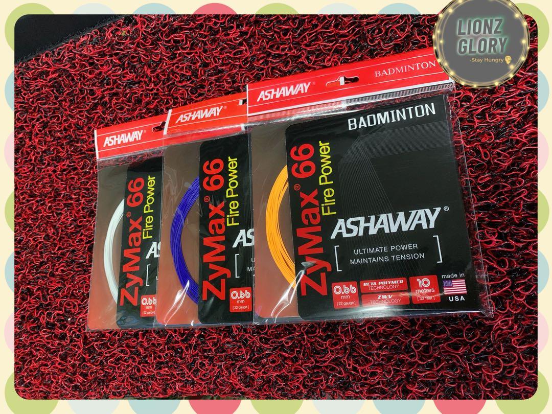 Ashaway Zymax 62 64 66 68 TX Fire Fire Power tali ashaway, Sports ...