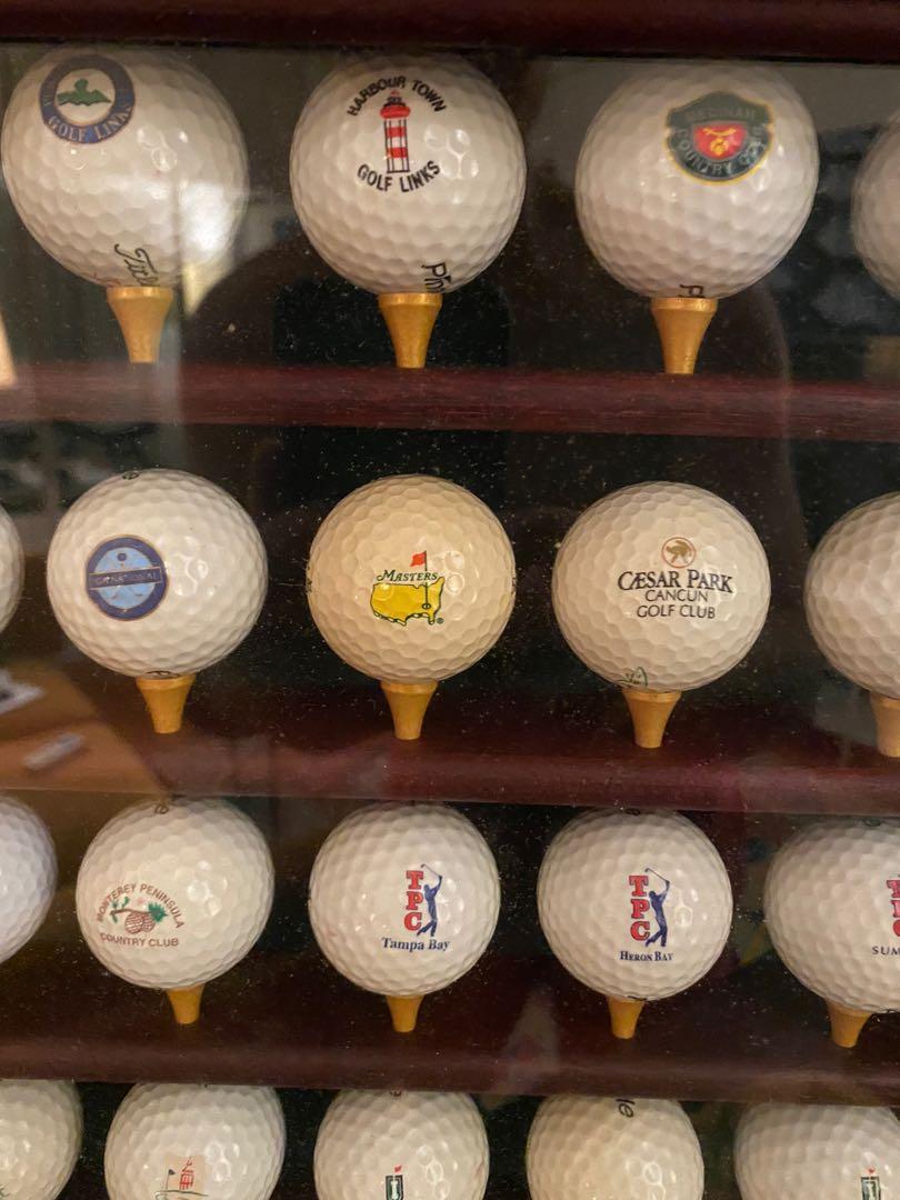 Championship golf courses golf ball collection + display case, Sports ...