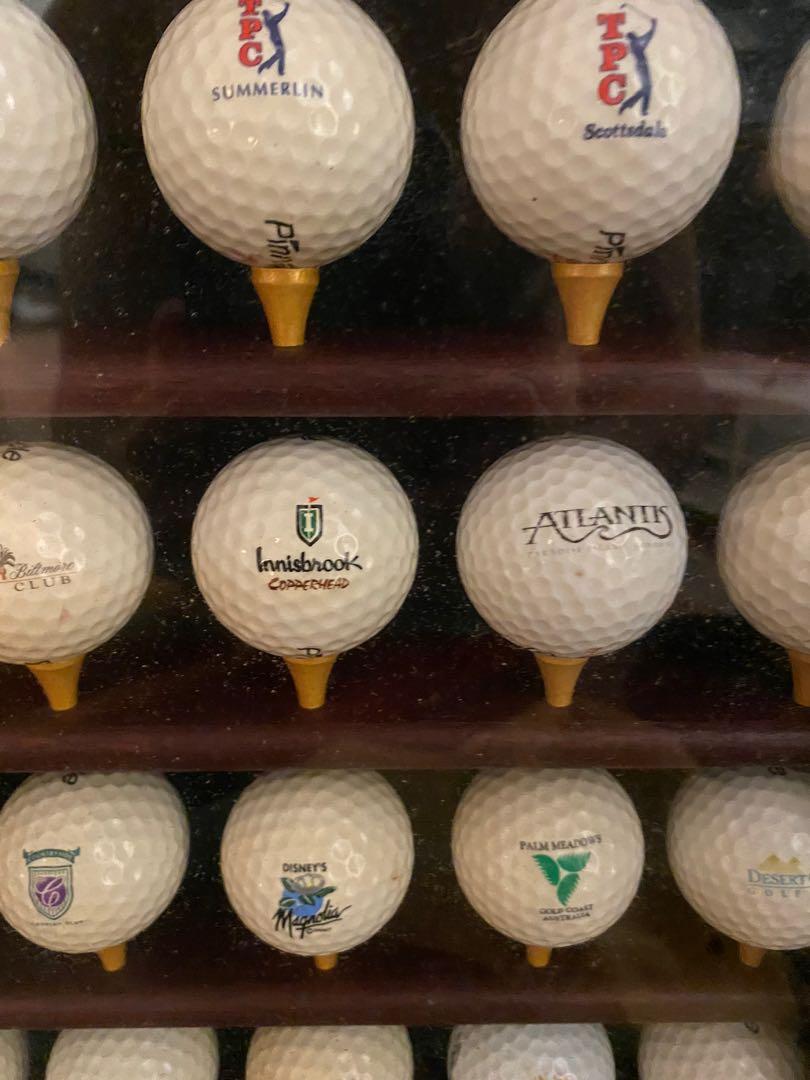 Championship golf courses golf ball collection + display case, Sports ...