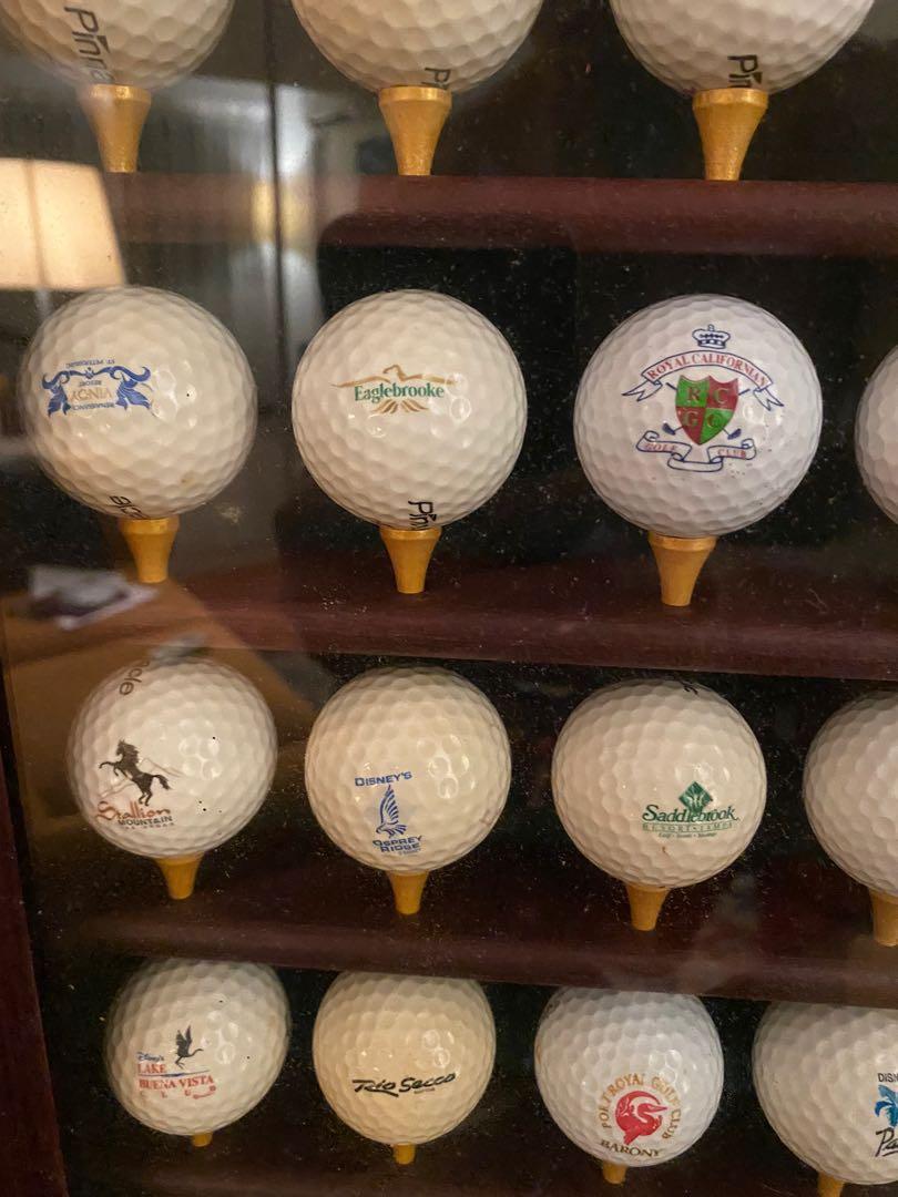 Championship golf courses golf ball collection + display case, Sports ...