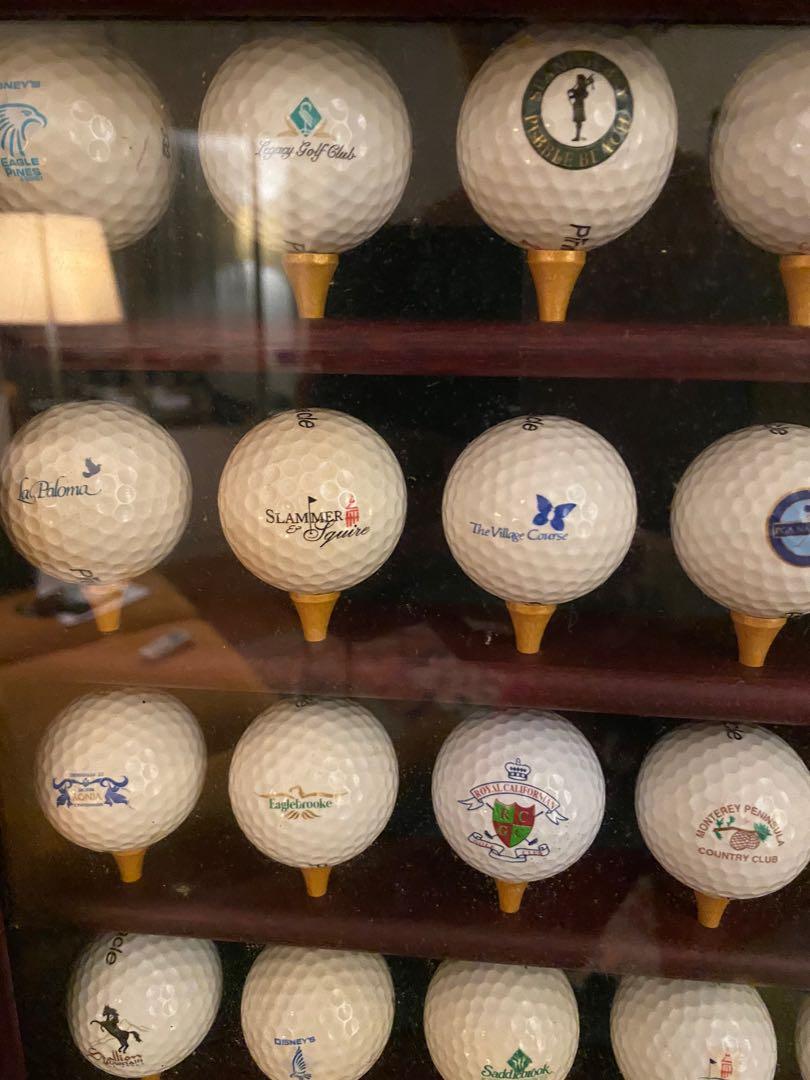 Championship golf courses golf ball collection + display case, Sports ...