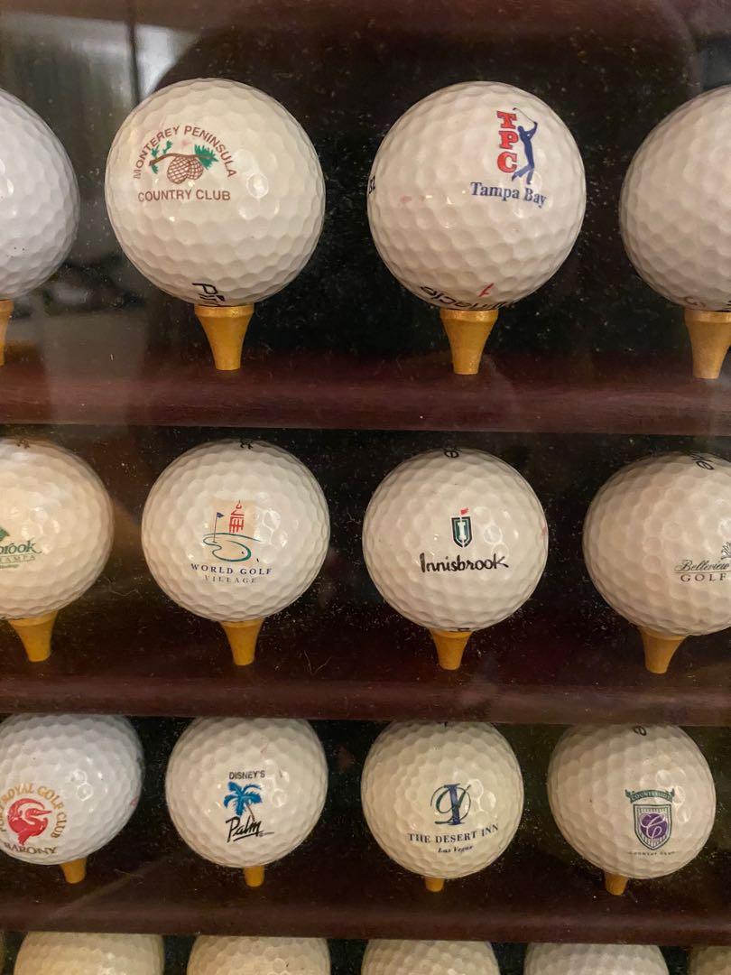 Championship golf courses golf ball collection + display case, Sports ...