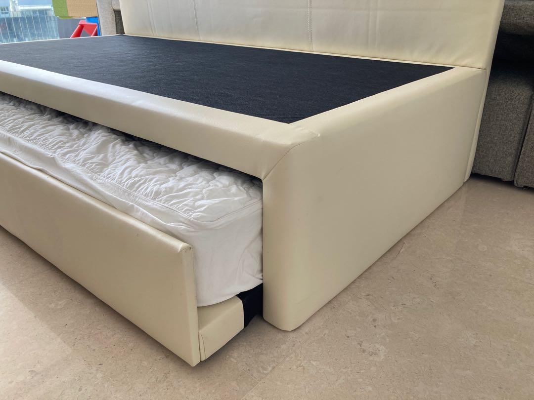 Custom made single bed plus pull out bed, Furniture & Home Living ...