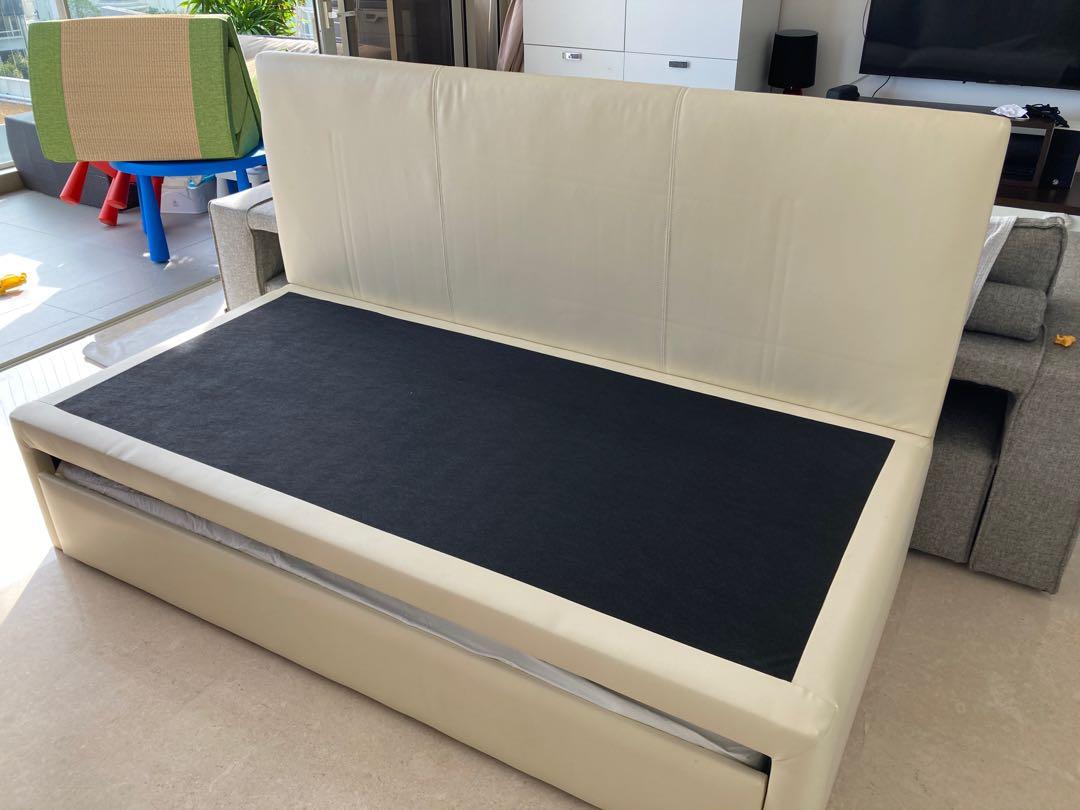 Custom made single bed plus pull out bed, Furniture & Home Living ...