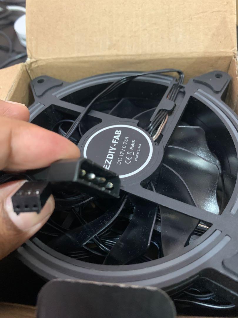 EZDIY-FAB 12V RGB LED Fan Frame for 120 mm Case Fan mounting ...