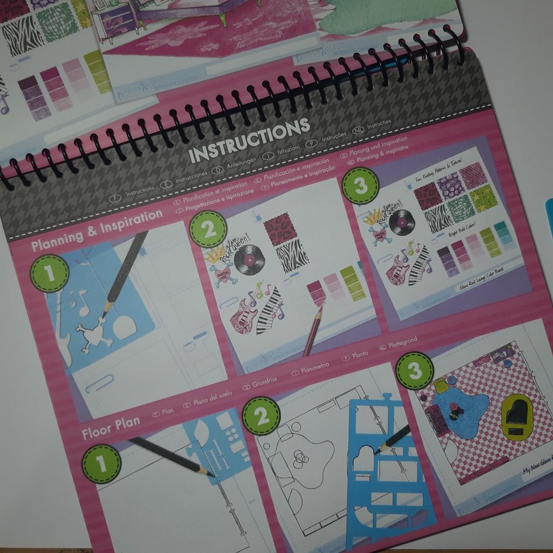 FASHION ANGELS INTERIOR DESIGN SKETCH PORTFOLIO DRAWING BOOK COLORING ...