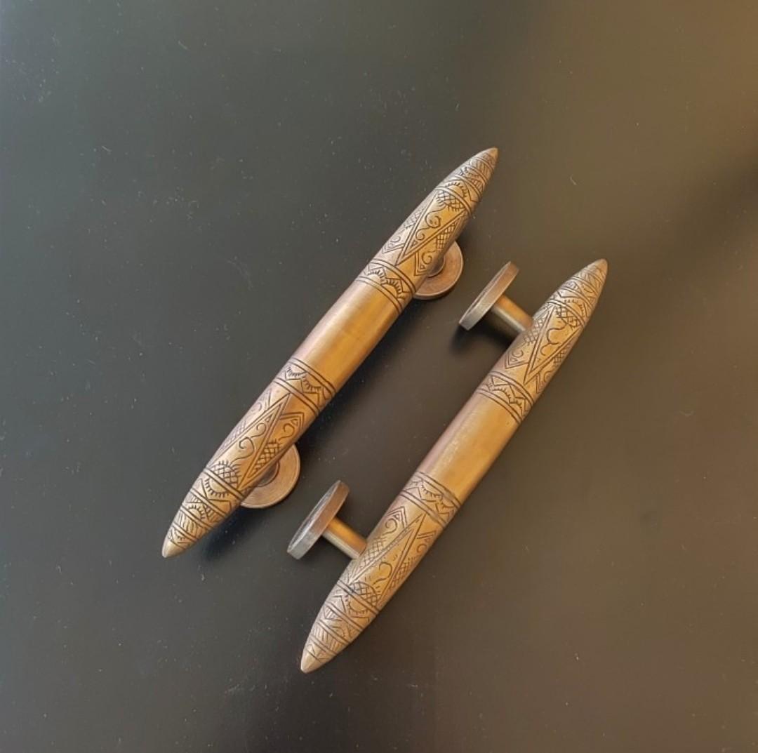 HANDLE PINTU RUMAH KUNINGAN ANTIK MOTIF TORPEDO BALI 27, 5CM, Perabotan ...