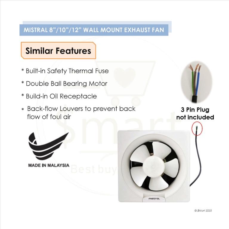 *Installation available*Mistral Ventilation Exhaust Fan 8" 10" 12" Wall ...