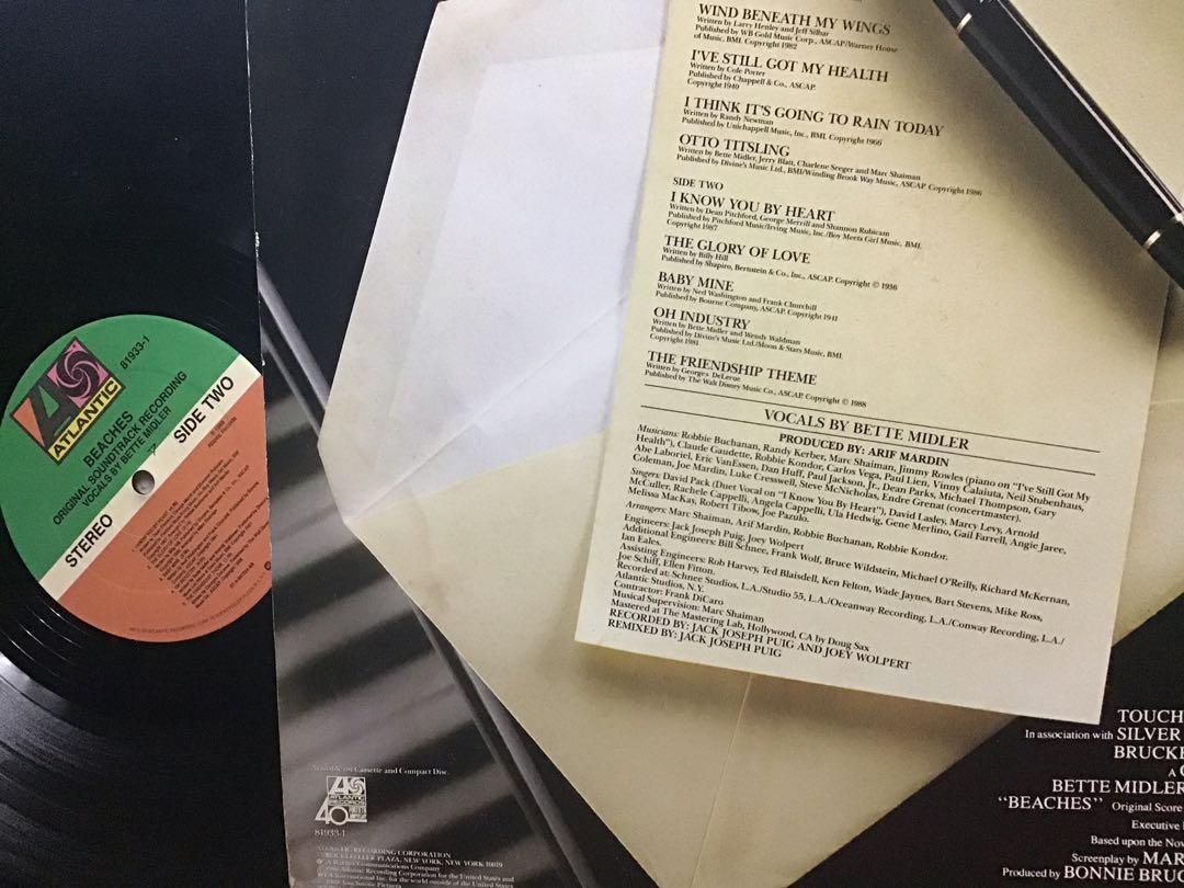 LP Bette Midler - Beaches OST VINYL RECORD Piring Hitam Anubis ...