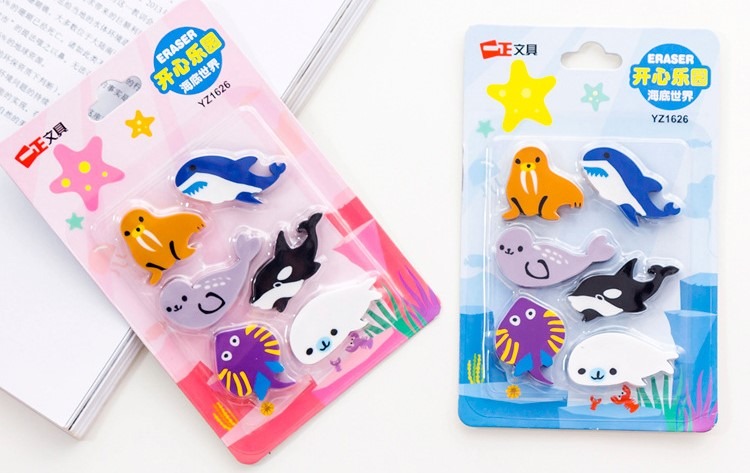 2 Types of Sea themed / Sea Creatures / Mermaid erasers, Hobbies & Toys ...