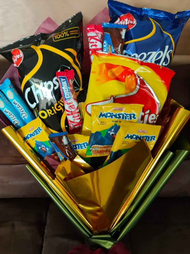 Snacks Flower Bouquet, Design & Craft, Handmade Craft on Carousell