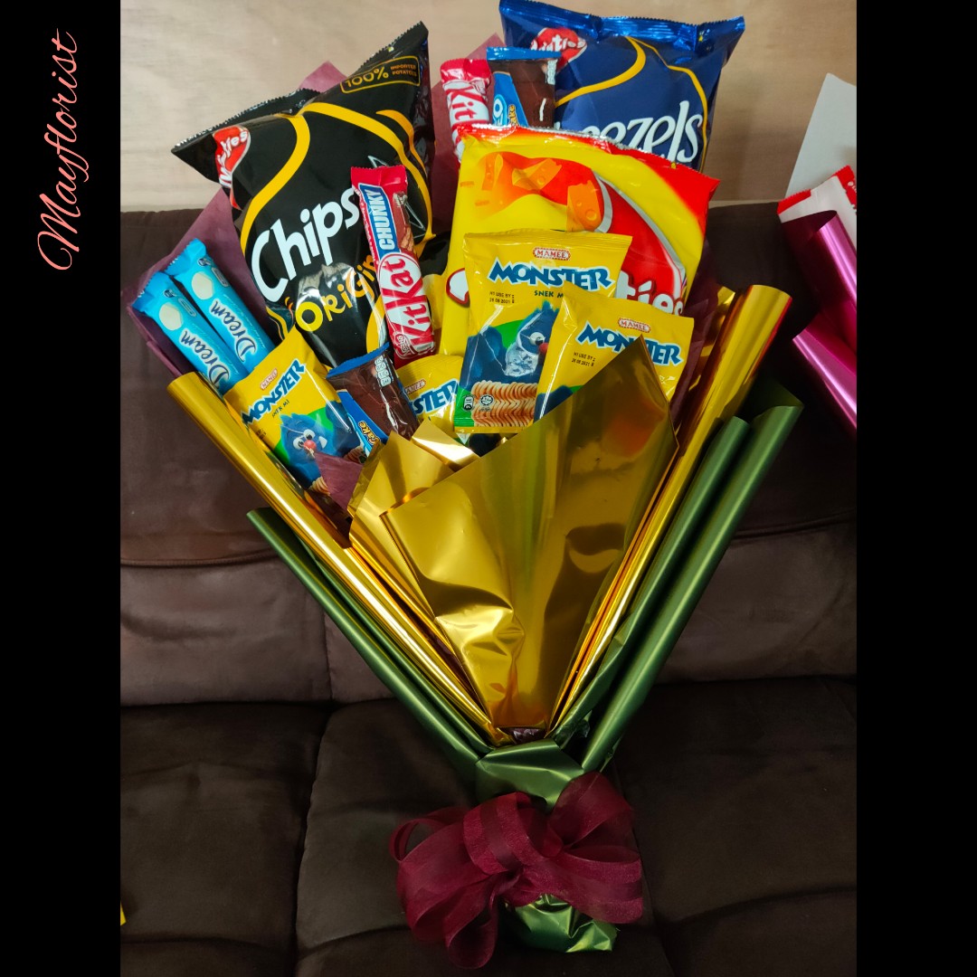Snacks Flower Bouquet, Design & Craft, Handmade Craft on Carousell