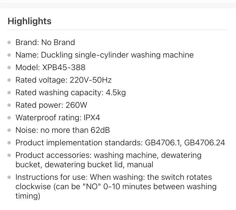 yoko portable washing machine, TV & Home Appliances, Washing Machines ...