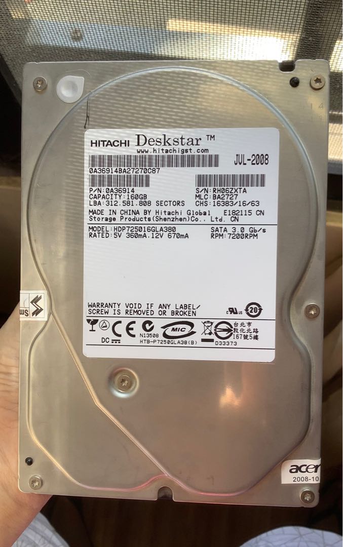 160GB HDD HARD DISK DRIVE, Computers & Tech, Parts & Accessories, Hard ...