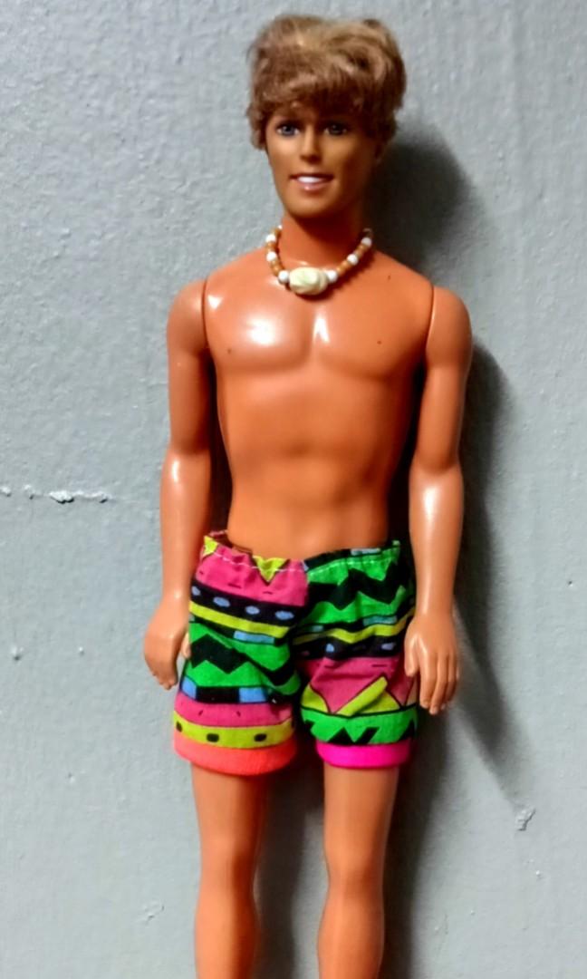 1968 Puka Shell Necklace Beach Blonde Ken Barbie Doll Blonde Hair Hobbies And Toys Collectibles