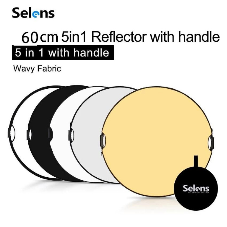60cm Selens 5-in-1 Circular Reflector, Photography, Photography ...