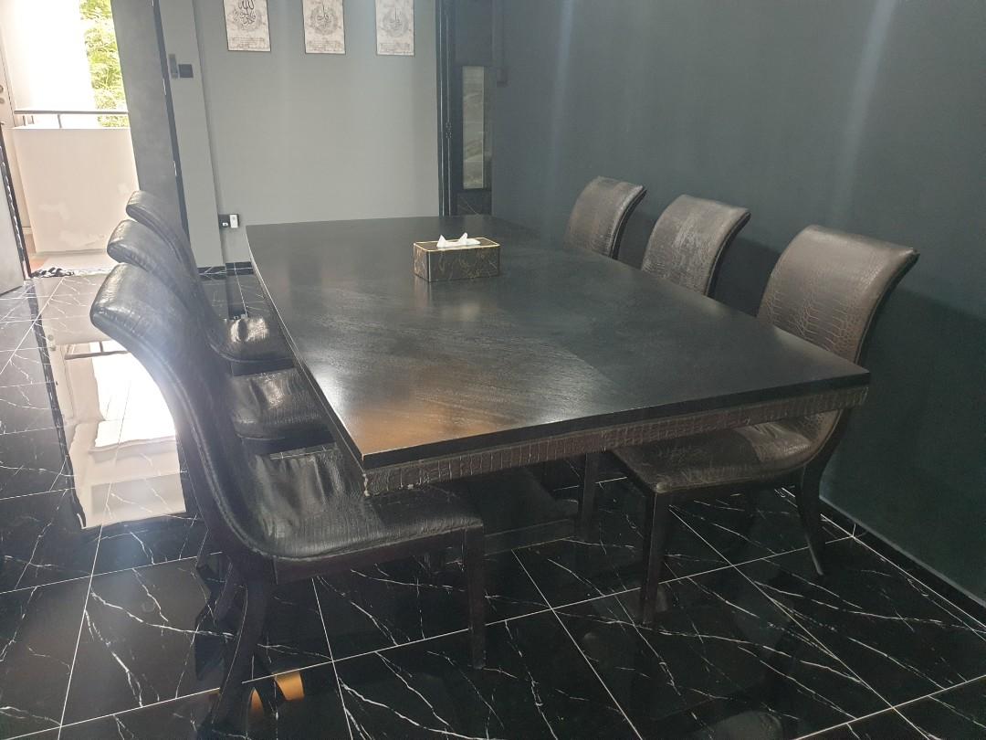 Dining table 2.4m x 1.2m with 6 chairs (Giving away for free ...
