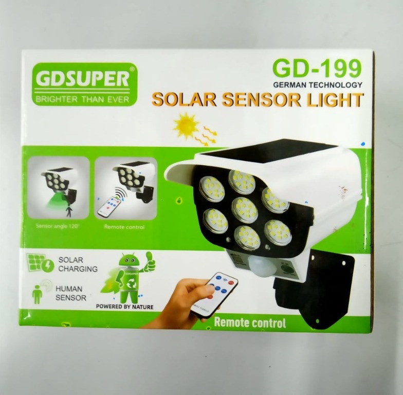 GD SOLAR SENSOR LIGHT GD-199, Furniture & Home Living, Outdoor ...
