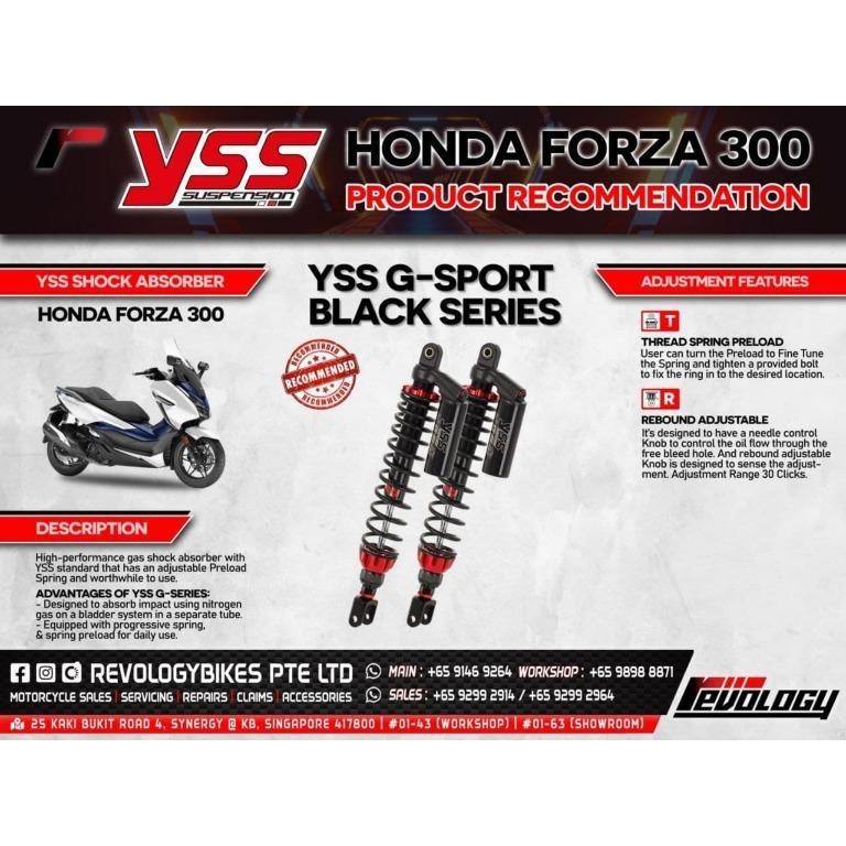 HONDA FORZA 300 YSS SUSPENSION SHOCK ABSORBER BLACK SERIES FORZA300 ...