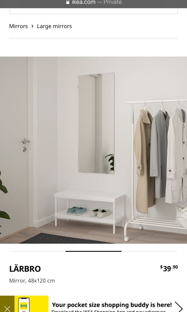 IKEA LARBRO Mirror, Furniture & Home Living, Home Decor, Mirrors on ...