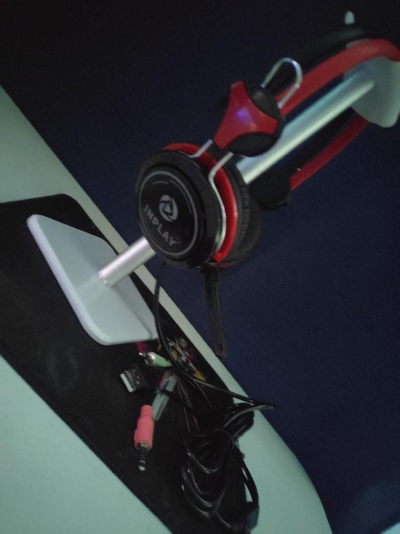 INPLAY Headset with Mic (Red), Audio, Headphones & Headsets on Carousell