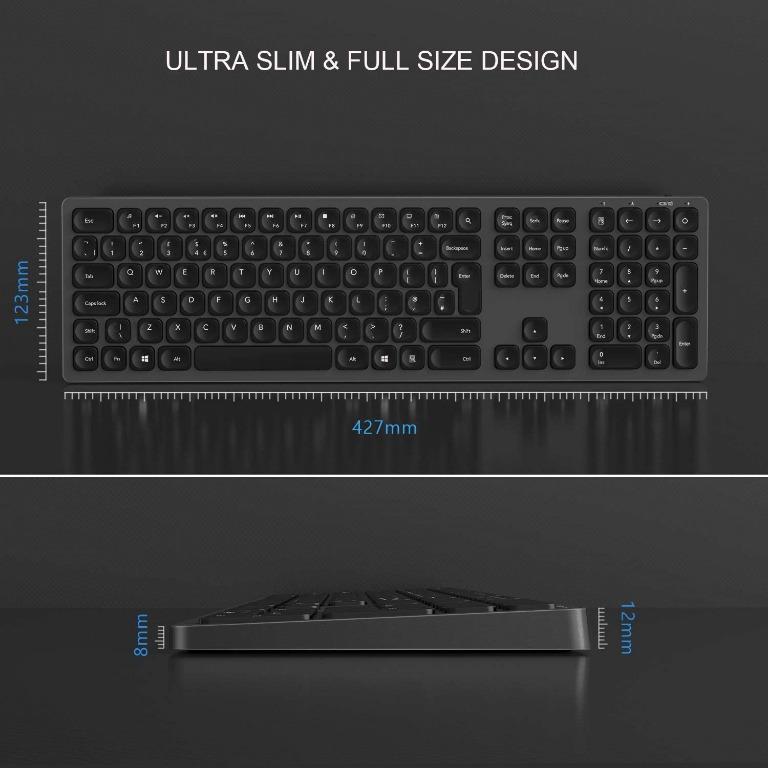 Jelly Comb Wireless USB Keyboard and Mouse Combo, 2.4G Wireless ...