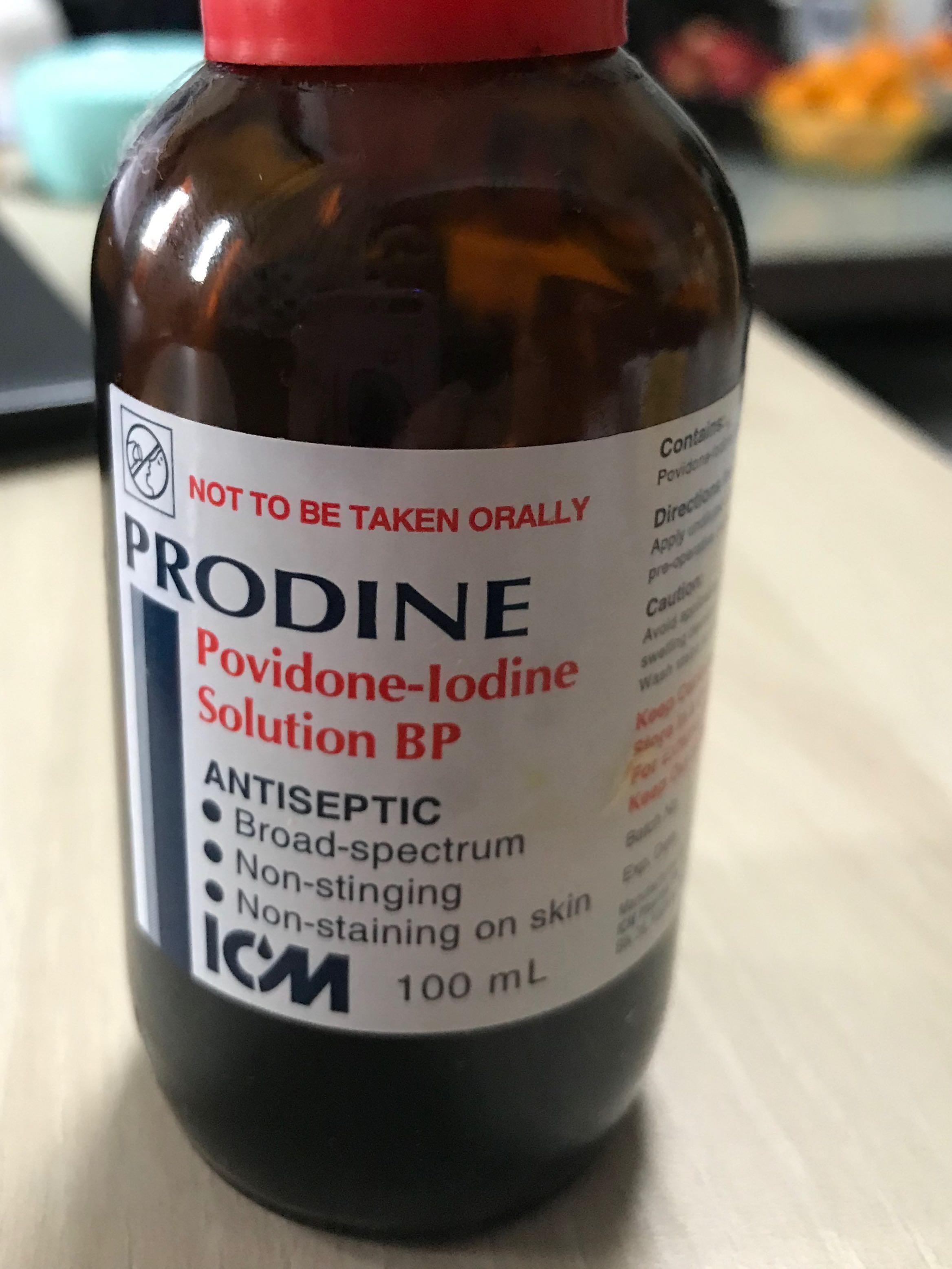 Prodine, Providone-Iodine Solution BP, Antiseptic, 100ml, Health ...