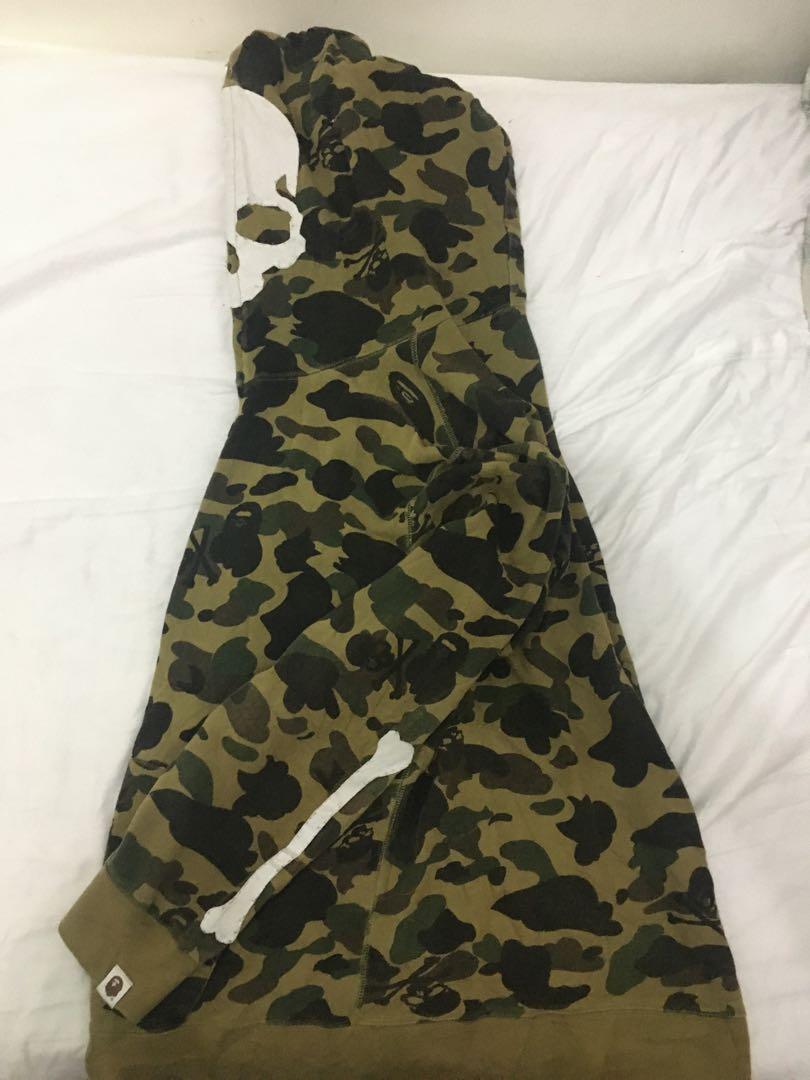 Rare Bape x Mastermind Full Zip Skeleton Hoodie (OFF), Men's Fashion ...