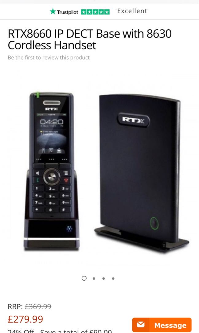 rtx8660-ip-dect-base-station-rtx-8630-handset, Computers & Tech, Parts ...