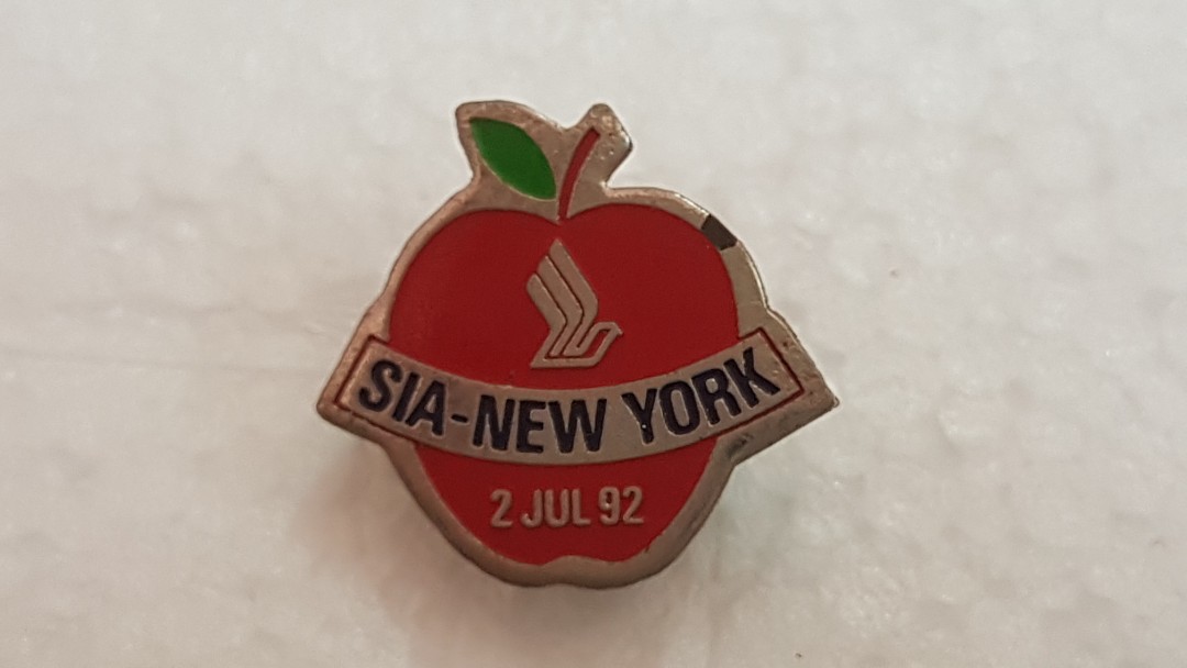 Singapore Airlines SIA-NEW YORK 2 Jul 92 Badge Pin, Women's Fashion ...