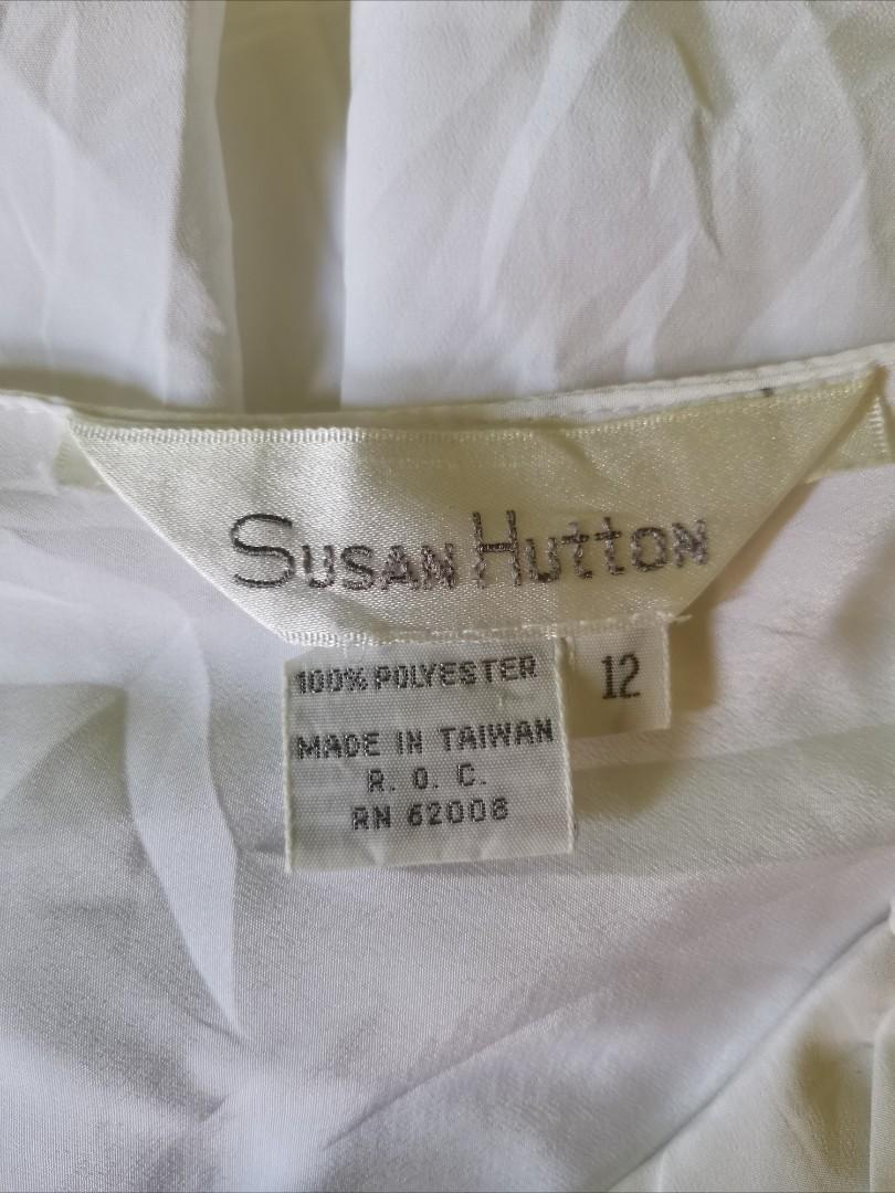 Susan Hutton White Top, Women's Fashion, Tops, Blouses on Carousell