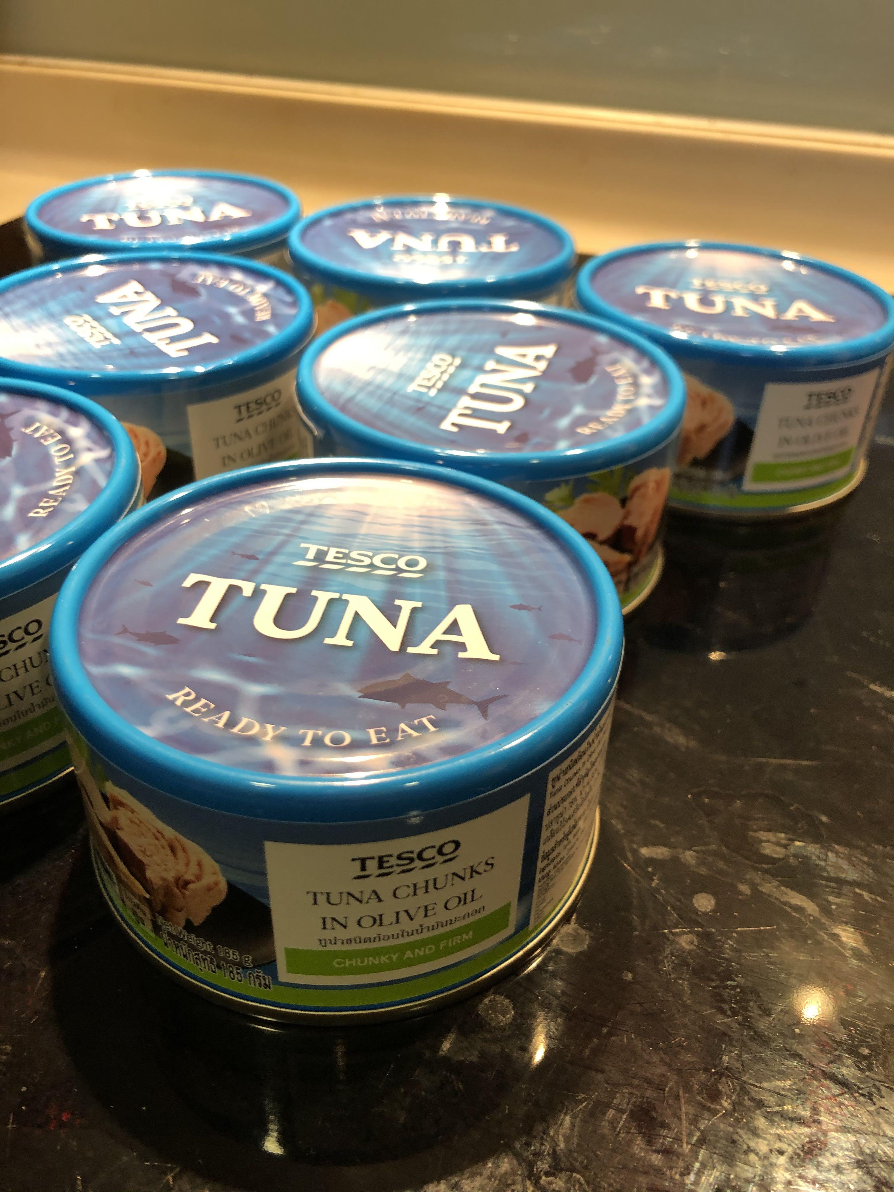 Tesco tuna chunks in olive oil (7 cans), Food & Drinks, Packaged ...