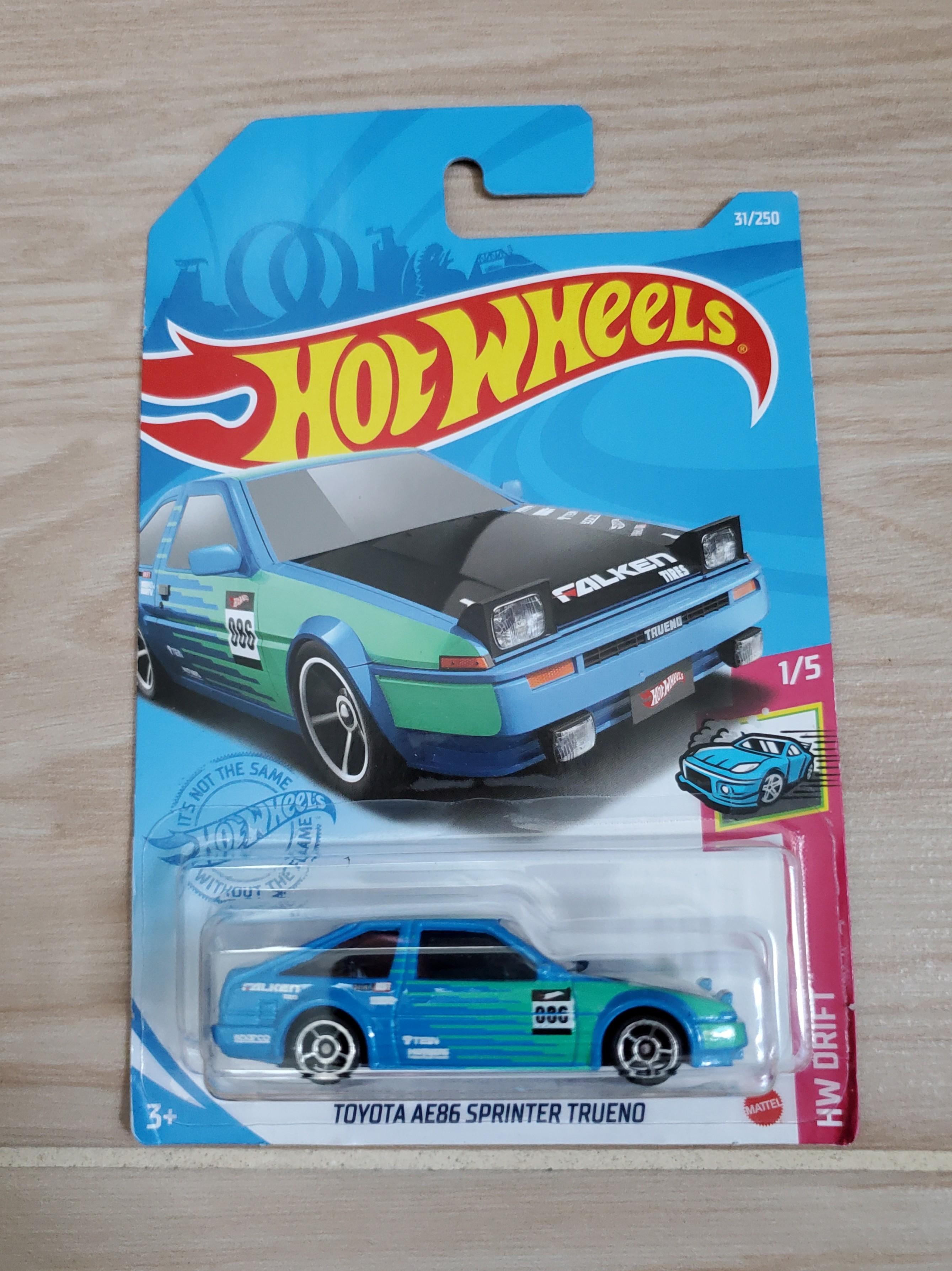 【稀有-Toyota AE86】[另有黑色版本可供選擇]全新風火輪藍色豐田“AE86" 合金模型玩具跑車 blue color with ...