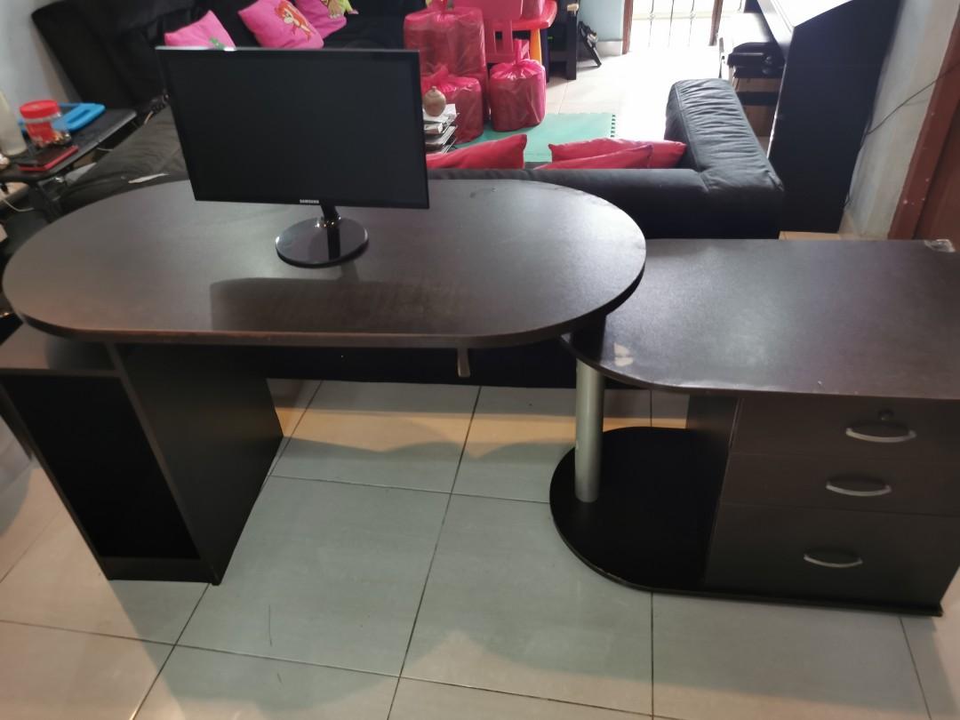 Used computer table, Furniture & Home Living, Furniture, Tables & Sets ...