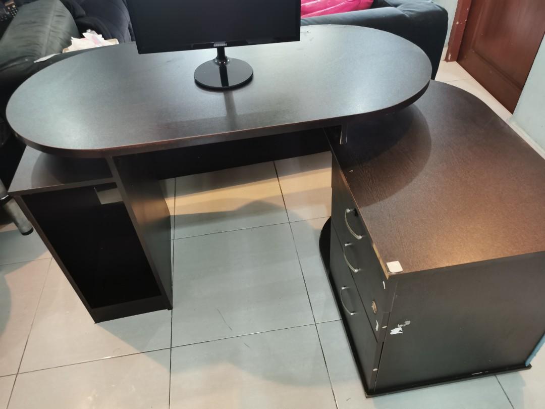 Used computer table, Furniture & Home Living, Furniture, Tables & Sets ...