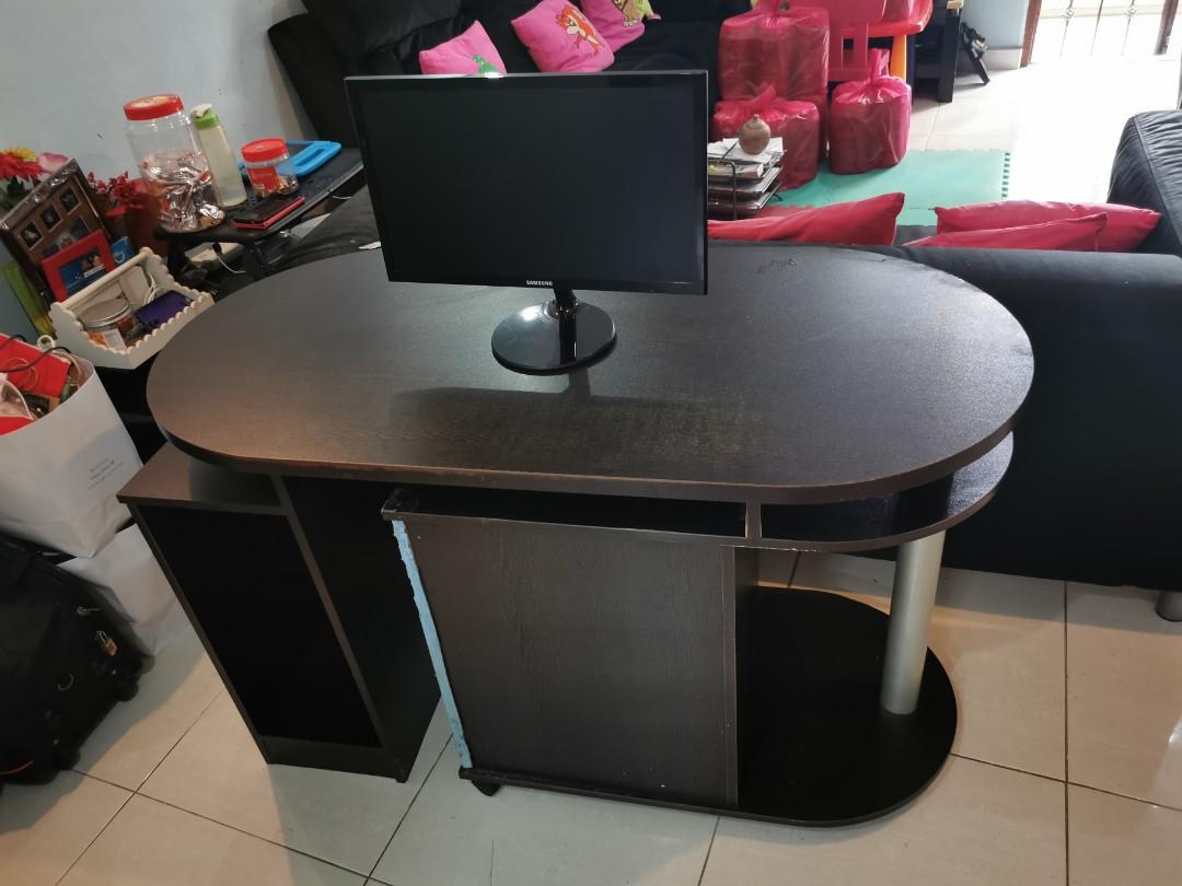 Used computer table, Furniture & Home Living, Furniture, Tables & Sets ...