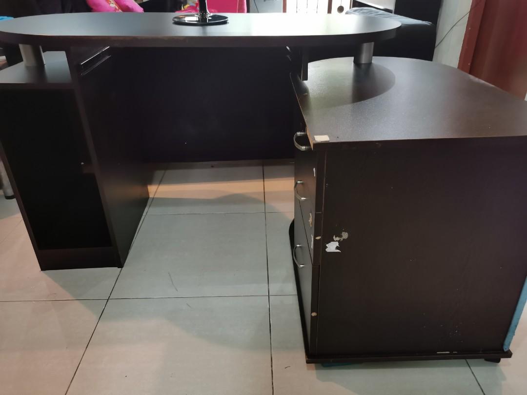 Used computer table, Furniture & Home Living, Furniture, Tables & Sets ...