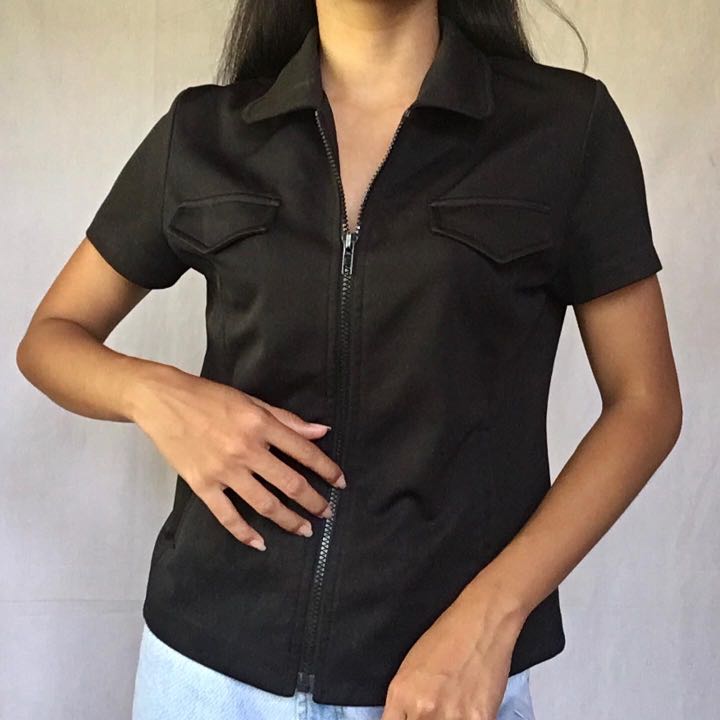 vintage wanko utility top, Women's Fashion, Tops, Blouses on Carousell