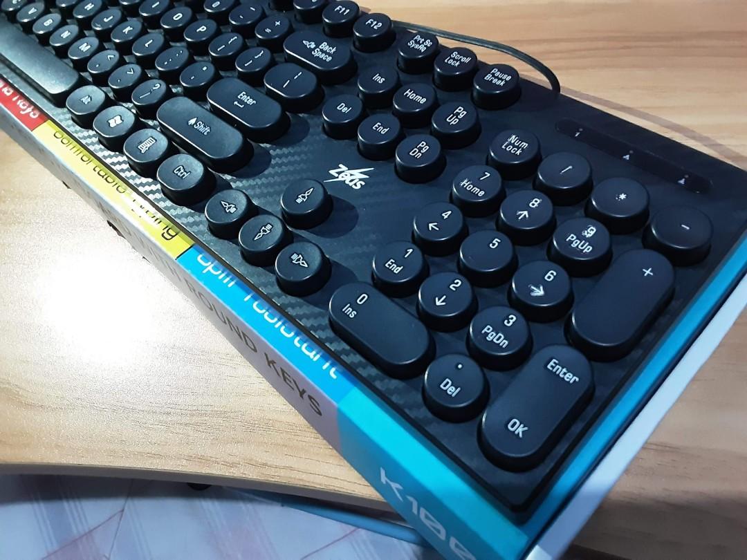 ZEUS - Wired Retro Keyboard with Round Keys, Computers & Tech, Parts ...