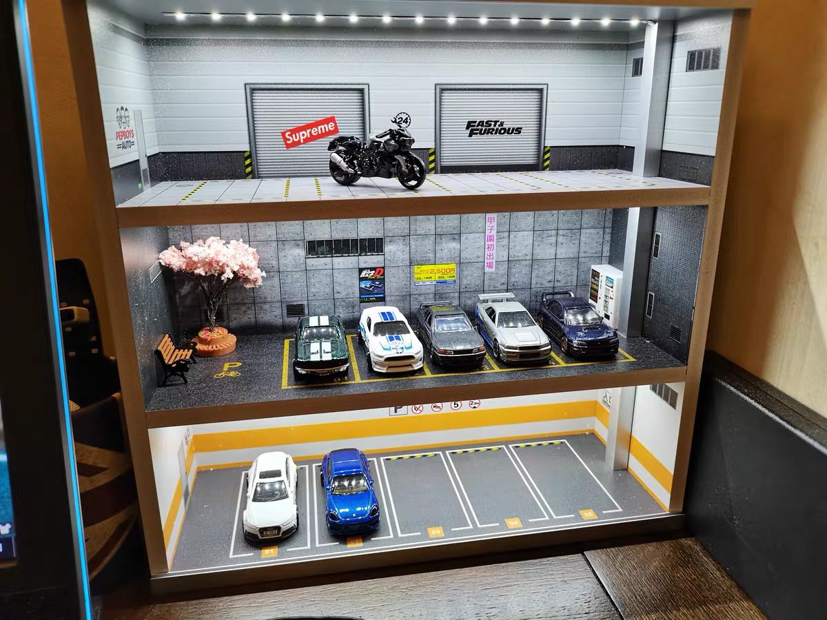 1:64 Toy car Displays light box 3 storey and 2 storey for tomica ...