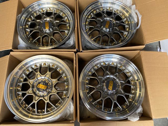 17" x8 BBS mesh QC1286 Hyperblack mags 5Holes pcd 100-114 Brandnew on ...