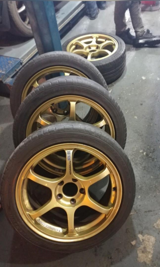 Advan RG2 17" 5x114.3, Car Accessories, Tyres & Rims on Carousell