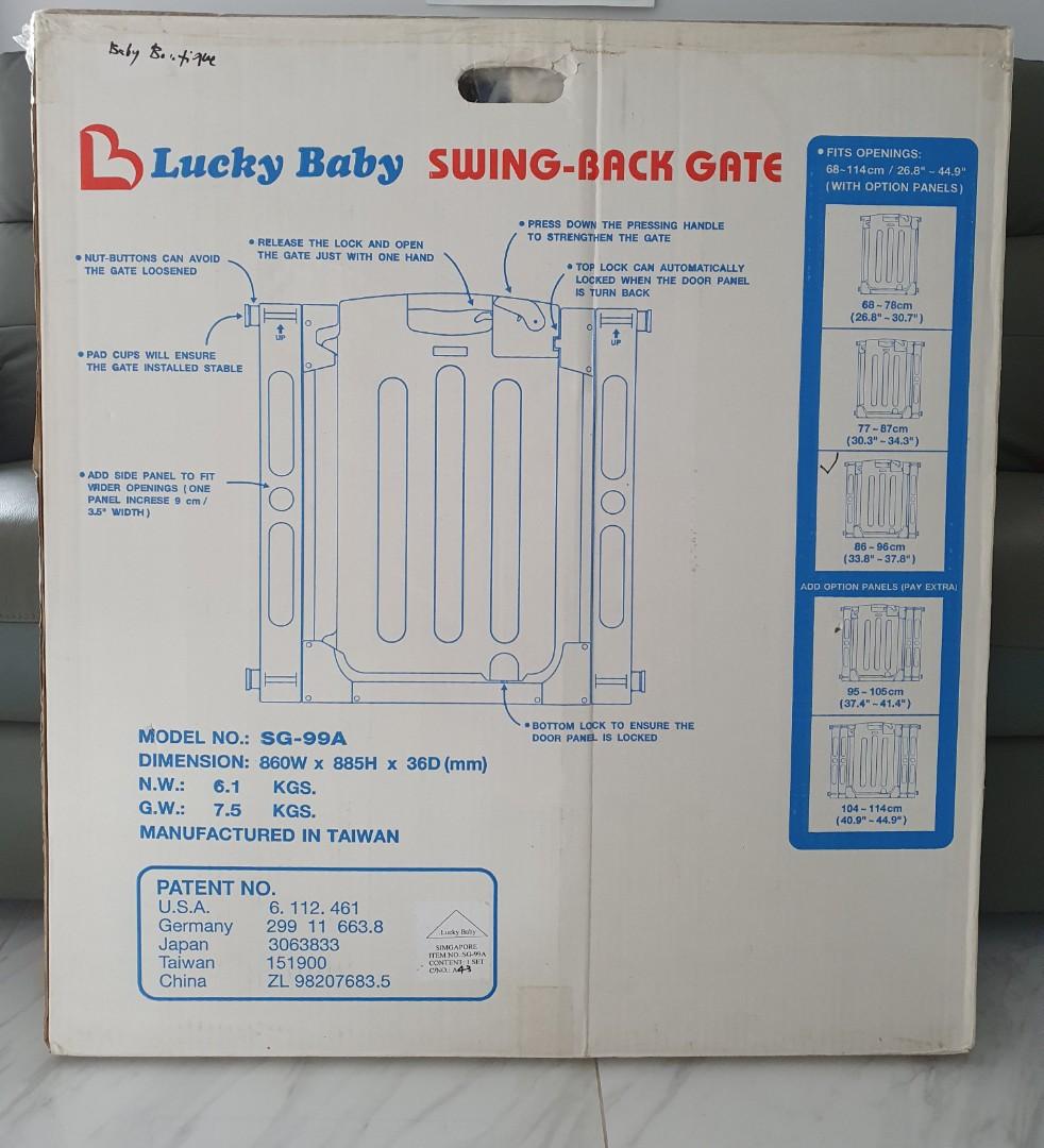 Baby gate Lucky Baby Swing back gate, Babies & Kids, Infant Playtime on ...