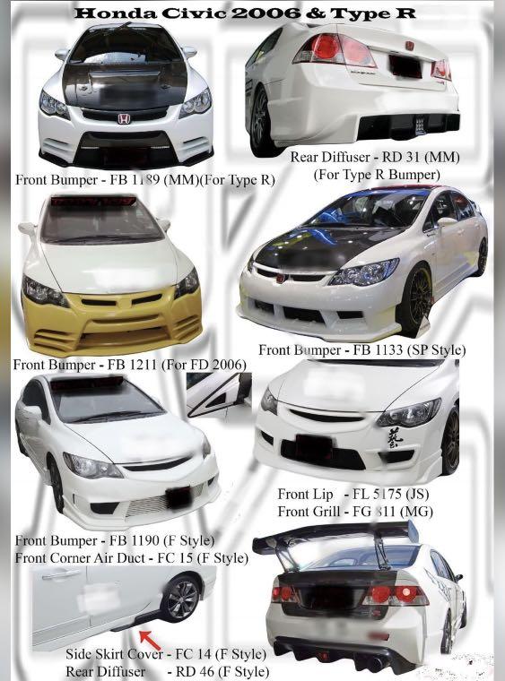 Civic FD Mugen RR Js Racing Mugen Type R Feels M&M bodykit, Car ...