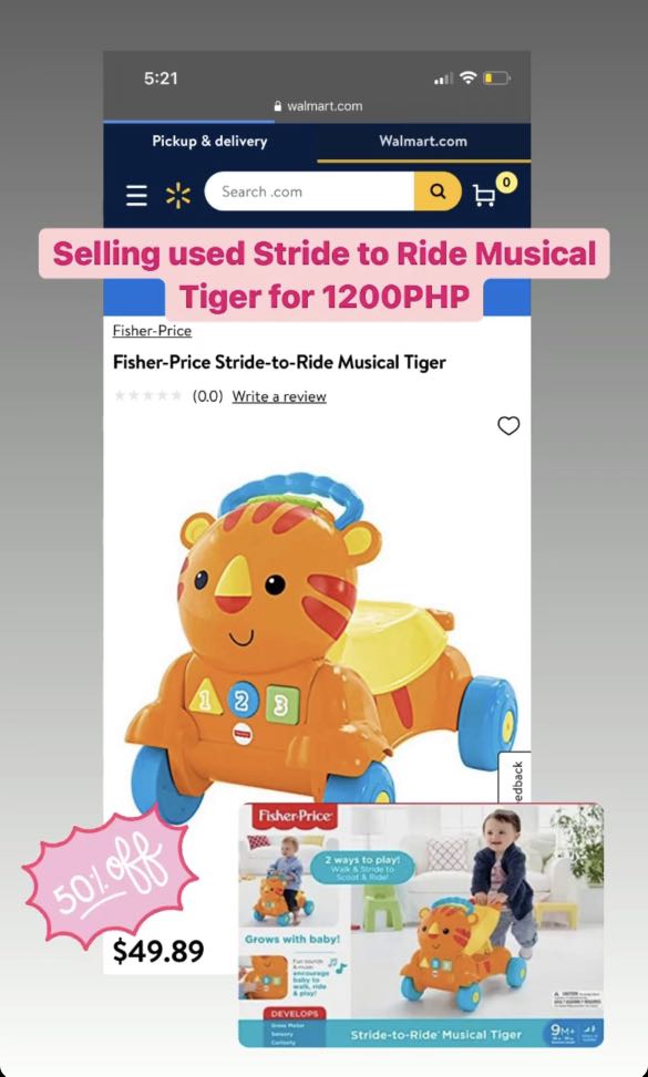 Fisher Price Stride to Ride Musical Lion, Babies & Kids, Infant ...