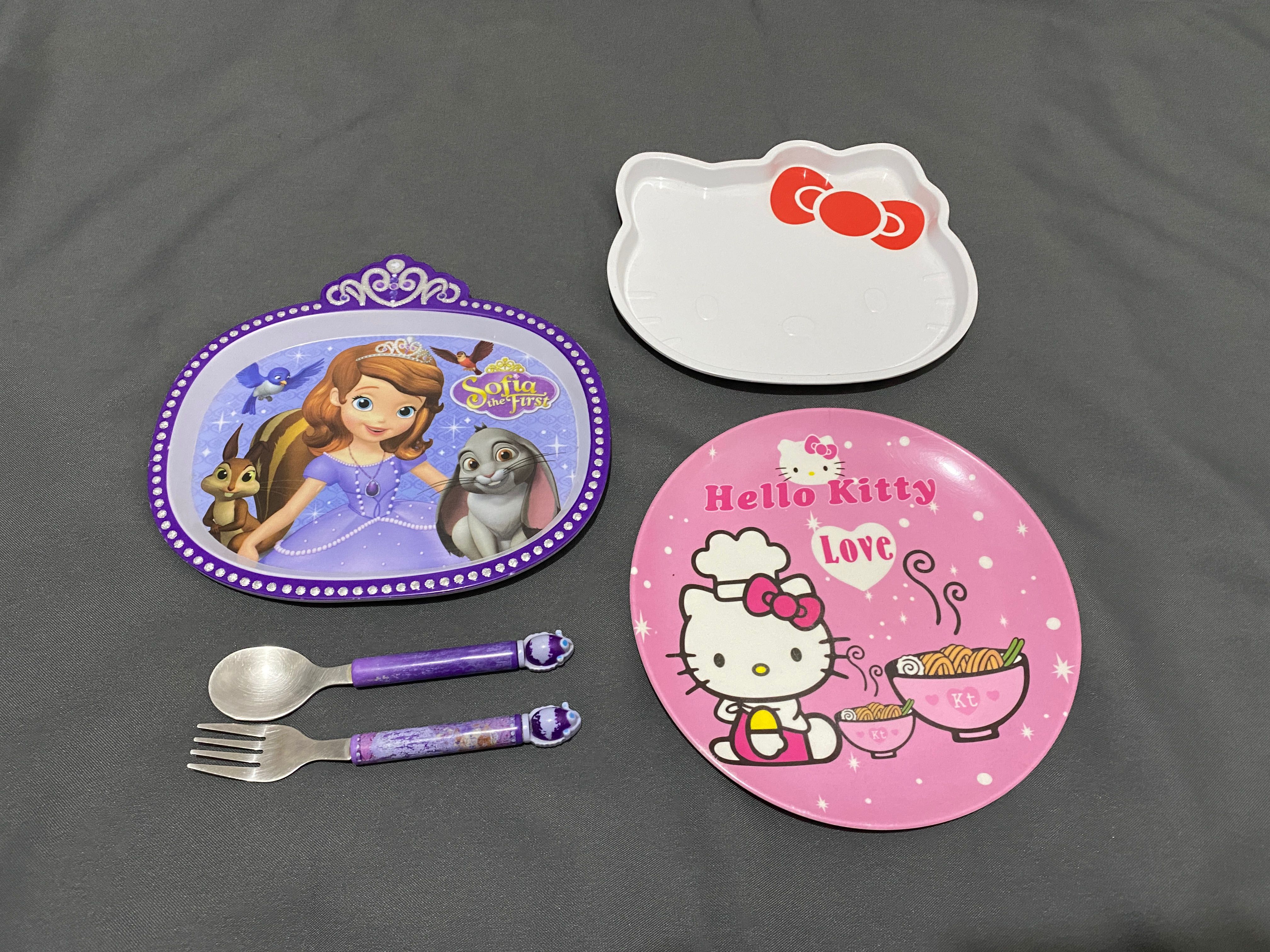 Hello Kitty and Princess Sofia plates, Furniture & Home Living ...