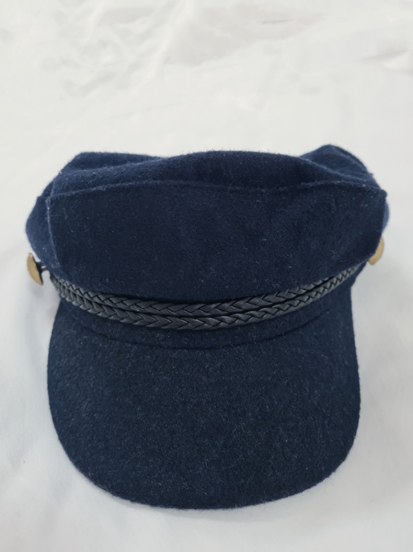H&M Navy Blue Army Military Wool Hat, Women's Fashion, Watches ...