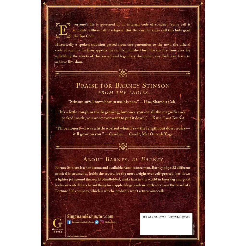 How I Met Your Mother HIMYM The Bro Code Book Barney Stinson, Hobbies ...