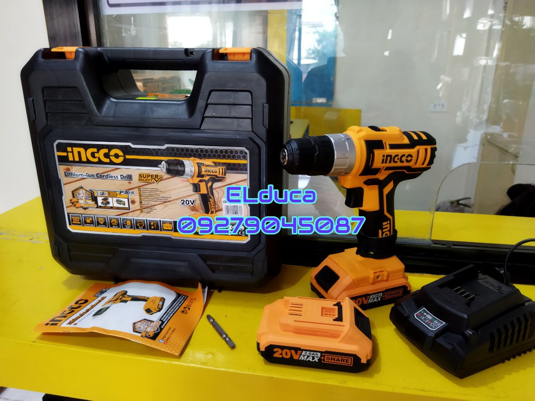 INGCO 20v Cordless Drill - CDLI200215, Furniture & Home Living, Home ...